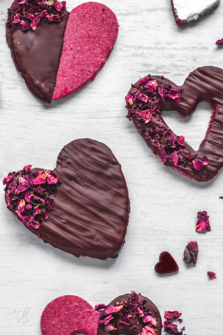Almond Raspberry Rose Shortbreads - Table Lane